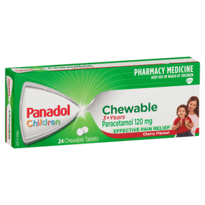 PANADOL - Children 3+ Years Paracetamol 120mg Cherry Flavour - 24 Chew