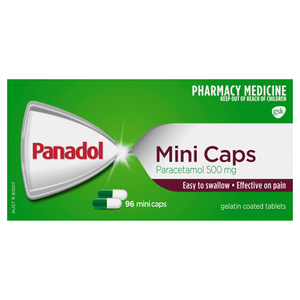 PANADOL - Mini Caps Paracetamol 500mg Capsules - 3 SIZES