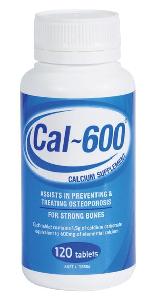 Cal 600 Calcium Carbonate 1500mg 120 Tablets